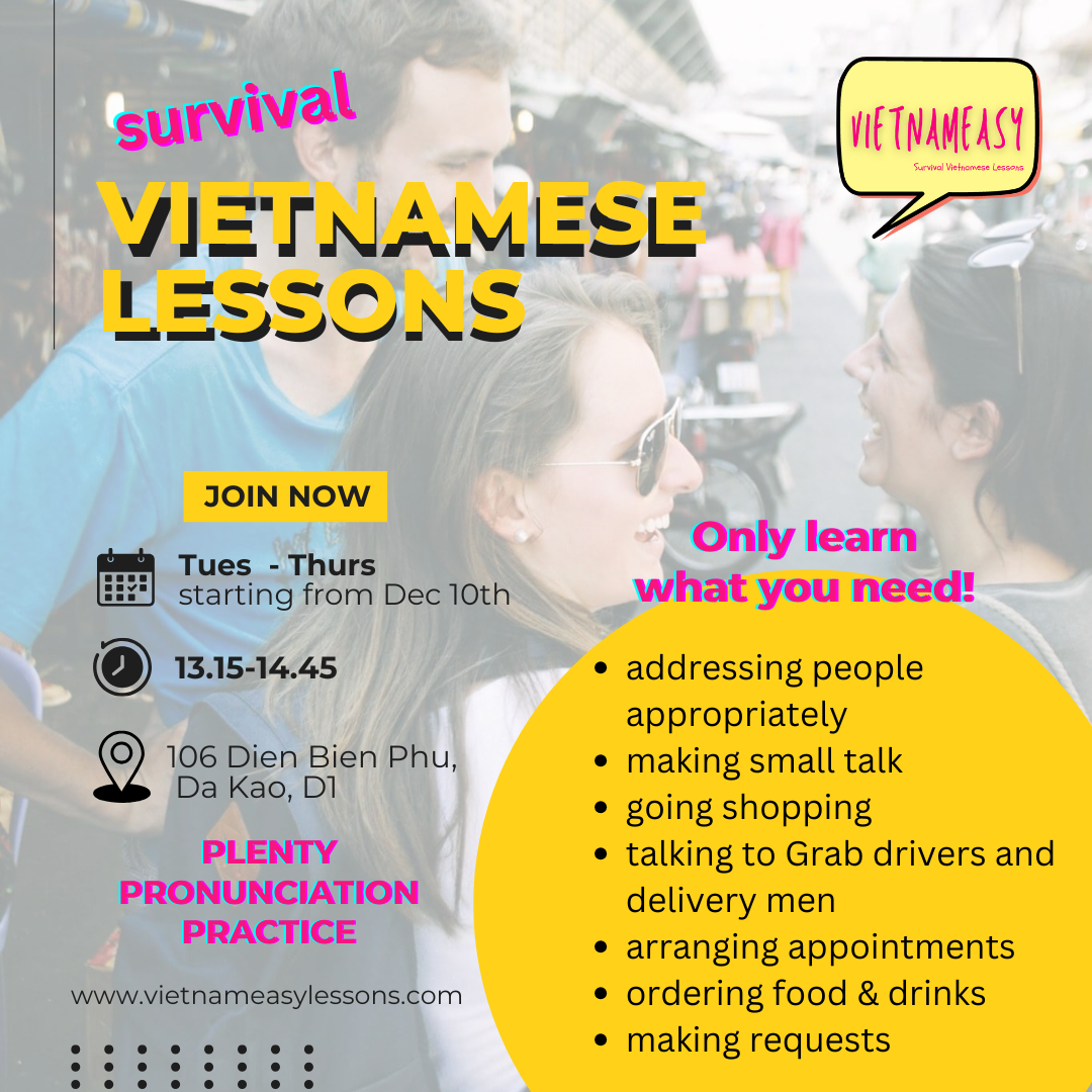 NEW IN-PERSON GROUP CLASS – Vietnameasy – Survival Vietnamese lessons